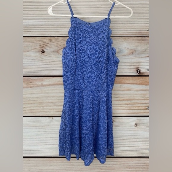 BCX | Dresses | Bcx Juniors Scallop Halter Blue Aline Dress | Poshmark